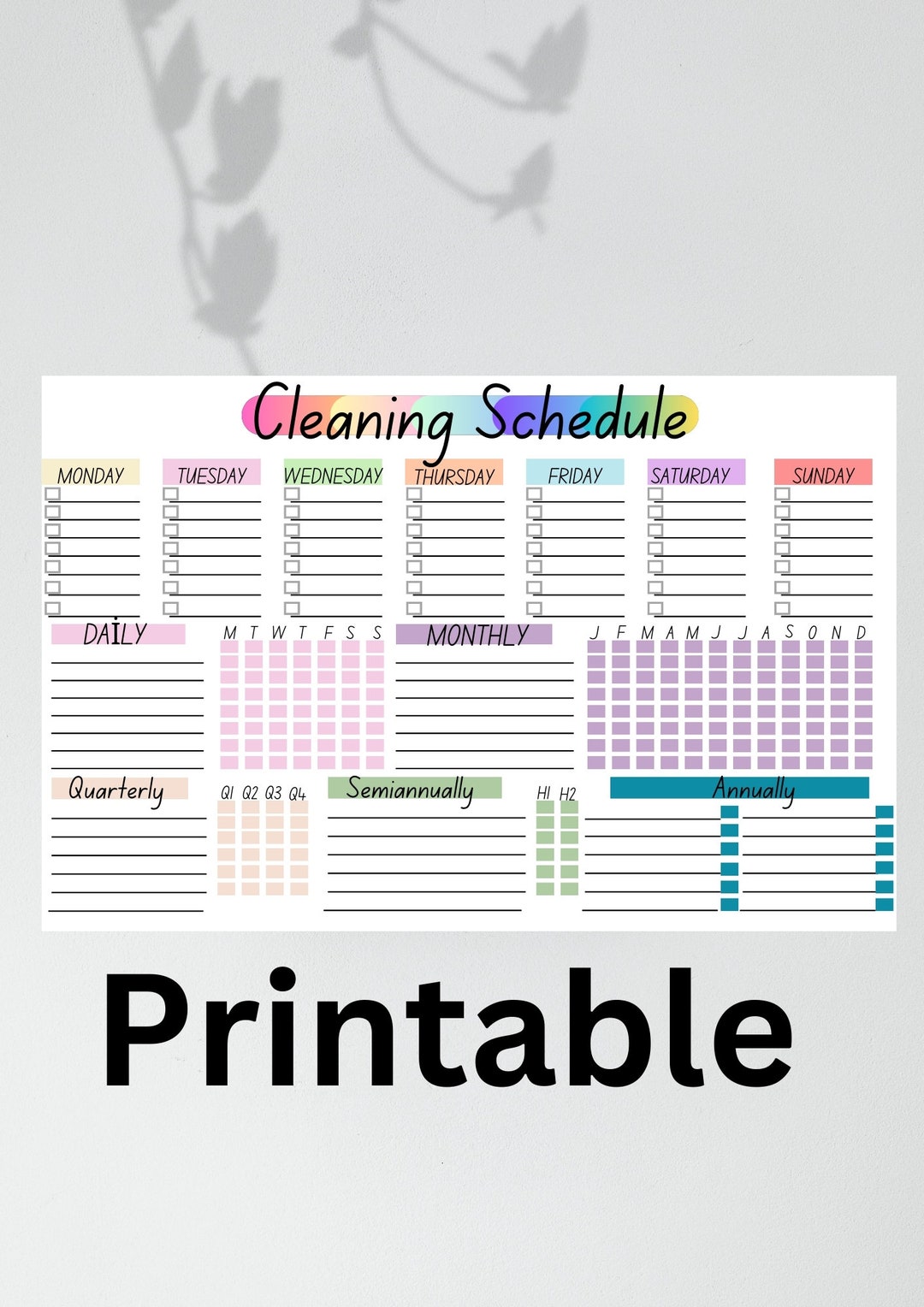 Cleaning Planner, Cleaning Checklist, Cleaning Schedule, Weekly House ...