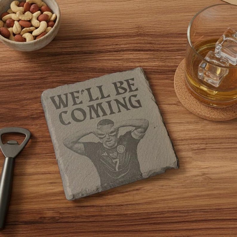 Scottish Football Slate Coaster – We'll Be Coming Laser Engraved Gift ...