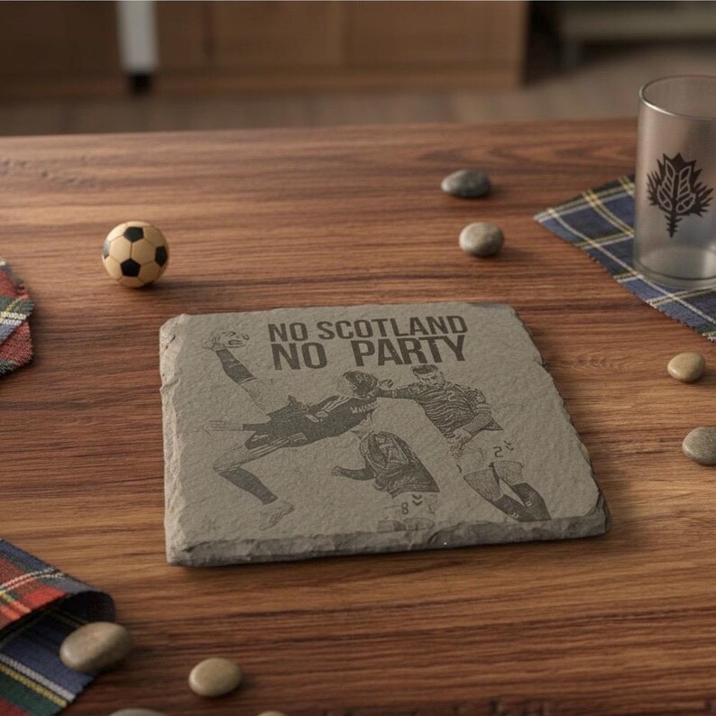 Scottish Football Slate Coaster – Laser Engraved Scotland Fan Gift ...