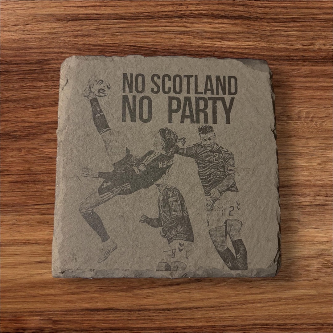 Scottish Football Slate Coaster – Laser Engraved Scotland Fan Gift ...