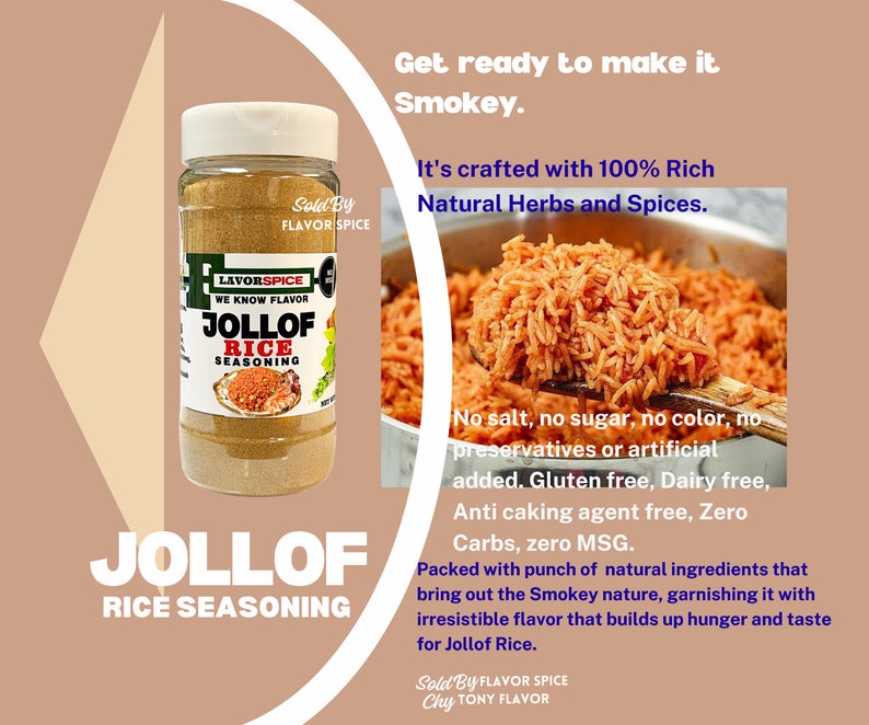 Jollof Rice Seasoning Made With 100% Natural Herbs and Spices With No ...