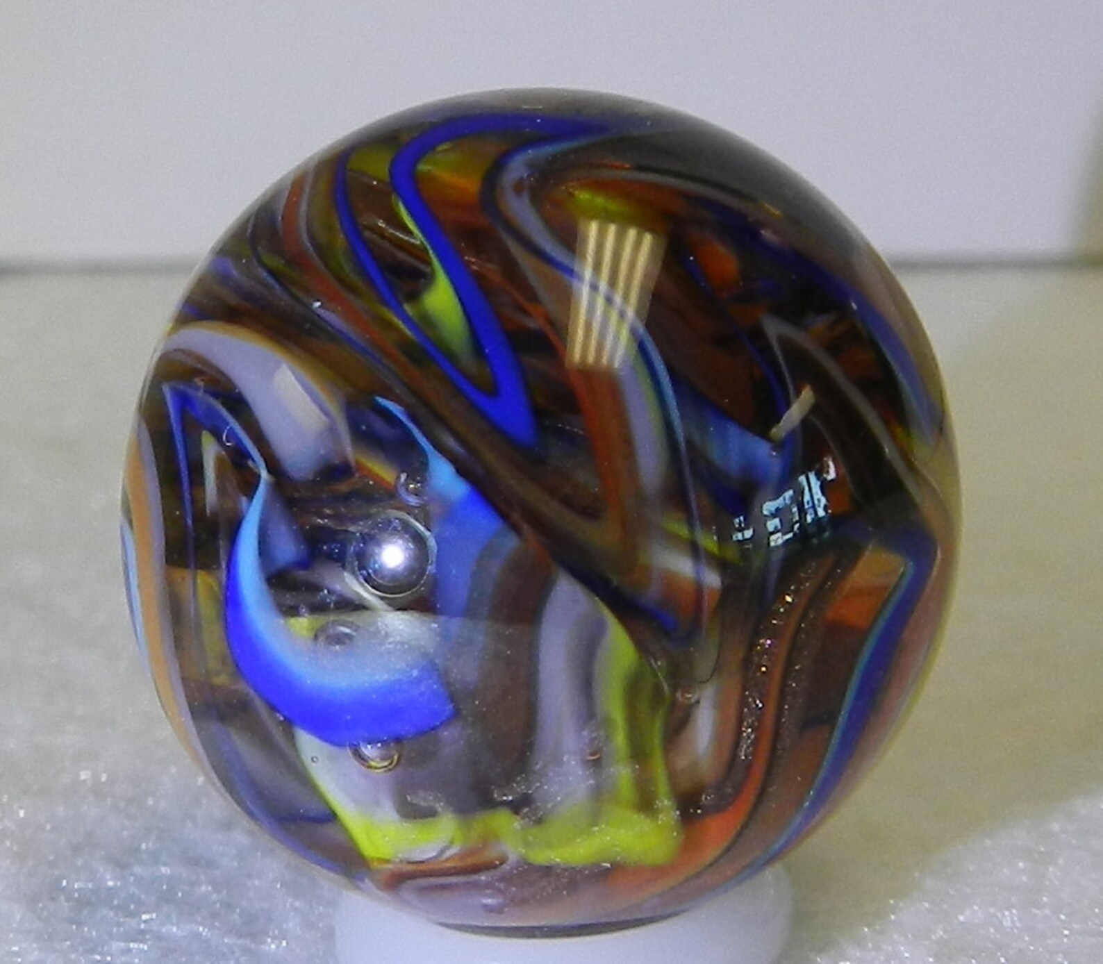 Keith Baker Handmade Contemporary Art Glass Marble With A Little Lutz ...
