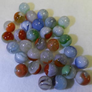 Vintage Group or Bulk Lot of 30 Vitro Agate Marbles .58 to .63 Inches ...