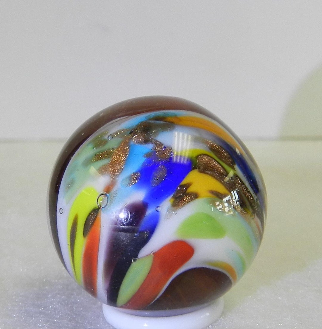 Colorful Guinea Colored Swirl Handmade Contemporary Keith Baker Marble ...