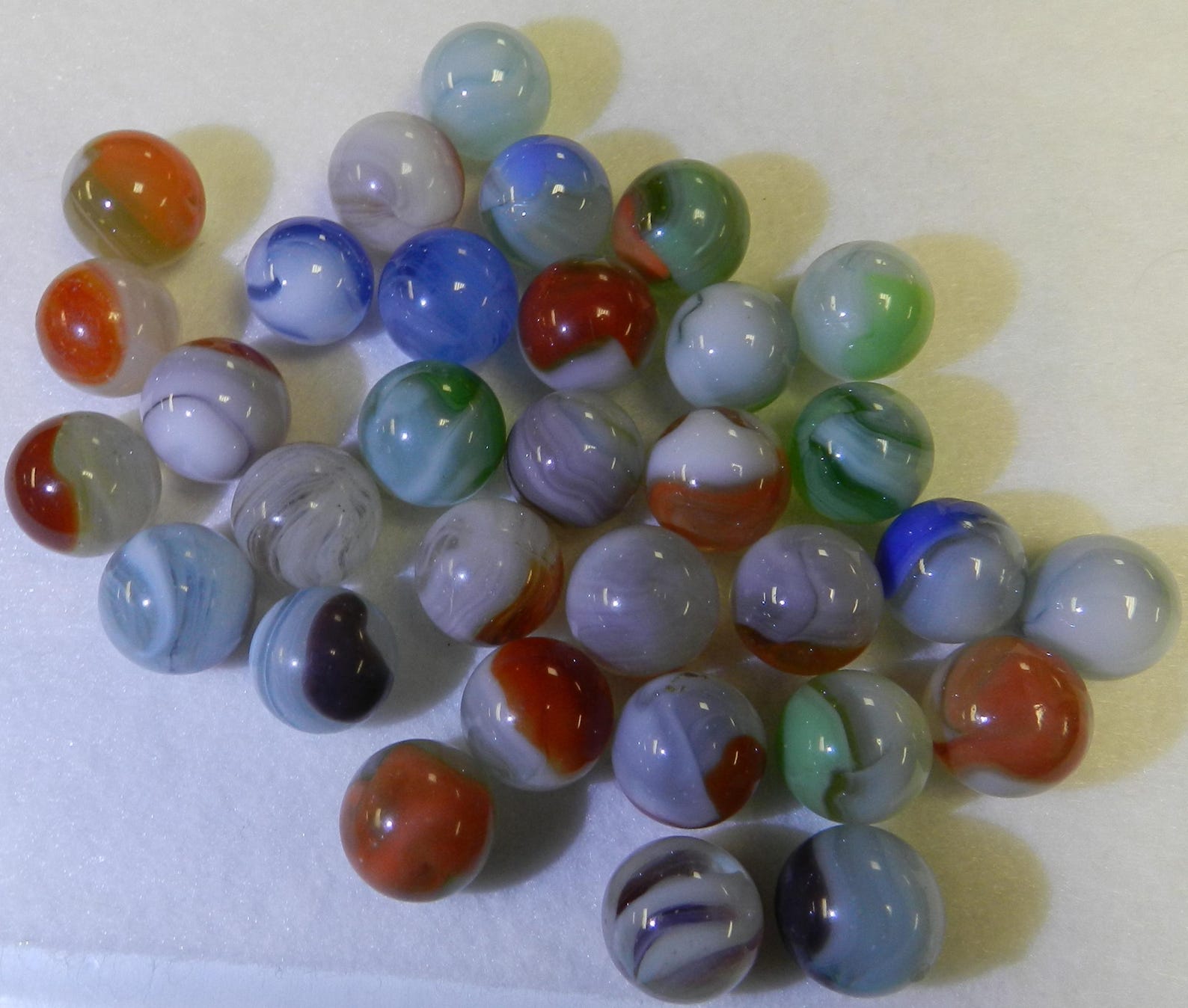 Vintage Group or Bulk Lot of 30 Vitro Agate Marbles .58 to .63 Inches ...