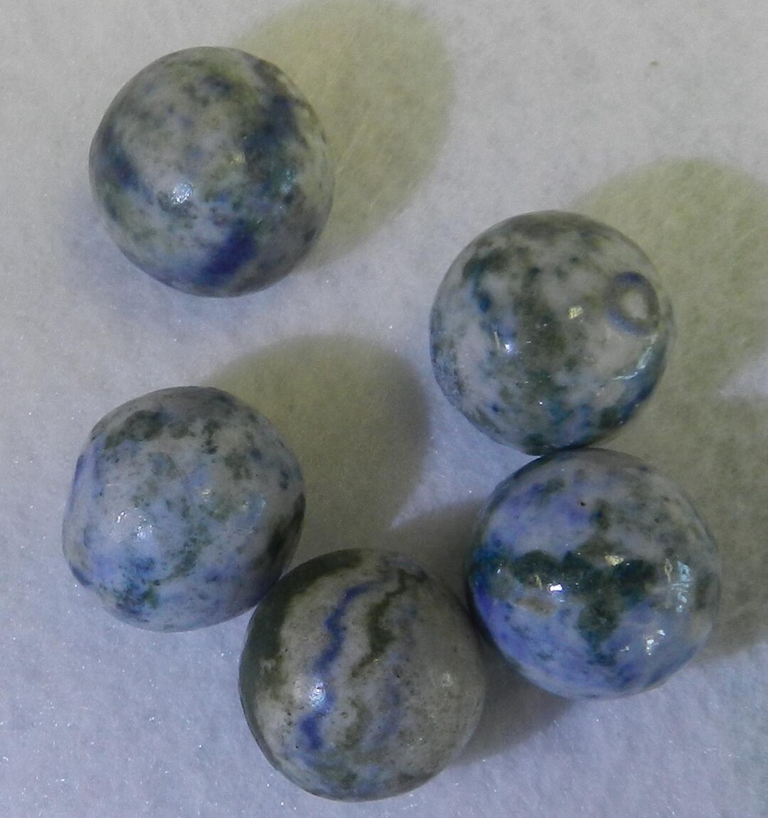 Vintage Group of 5 German Handmade Crockery Marbles .62 to .66 Inches ...