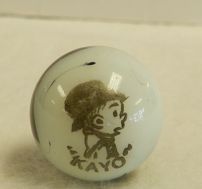 Rare Hard to Find Peltier Glass Kayo Comic Picture Marble .67 Inches ...