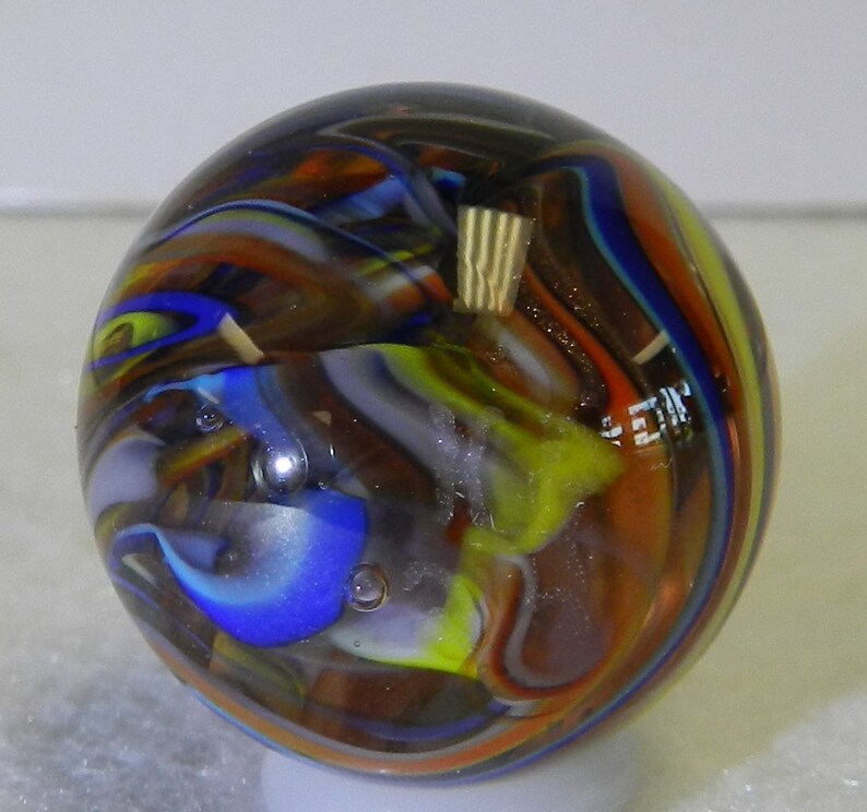 Keith Baker Handmade Contemporary Art Glass Marble With A Little Lutz ...