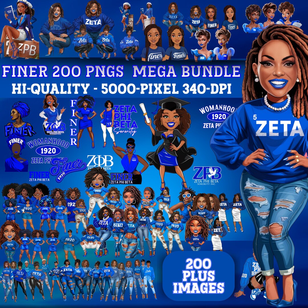 Mega Blue Finer Sorority PNG Bundle: 200+ High-definition Blue and ...