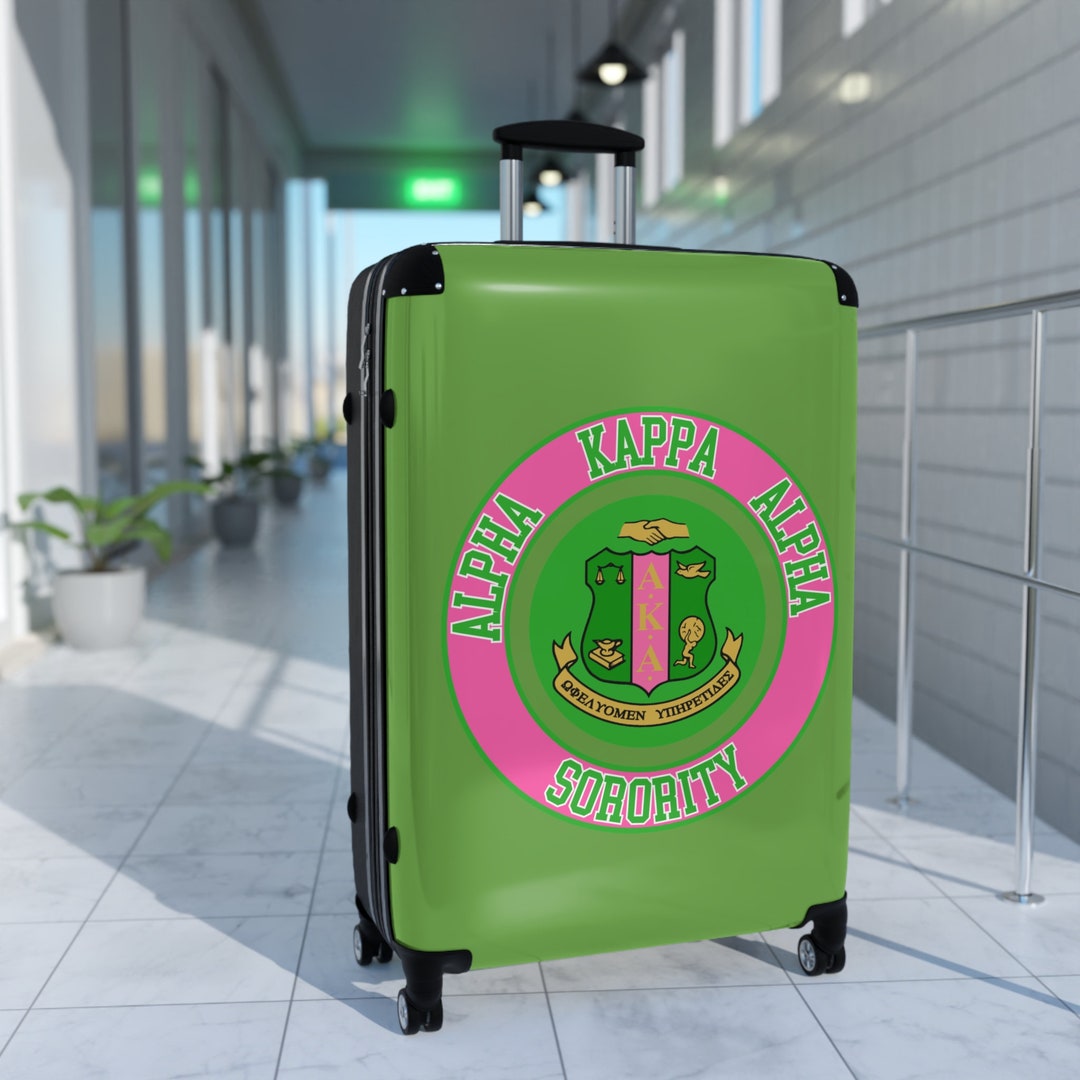 Cute Alpha Kappa Sorority Suitcase AKA Pink and Green Traveling Soror ...