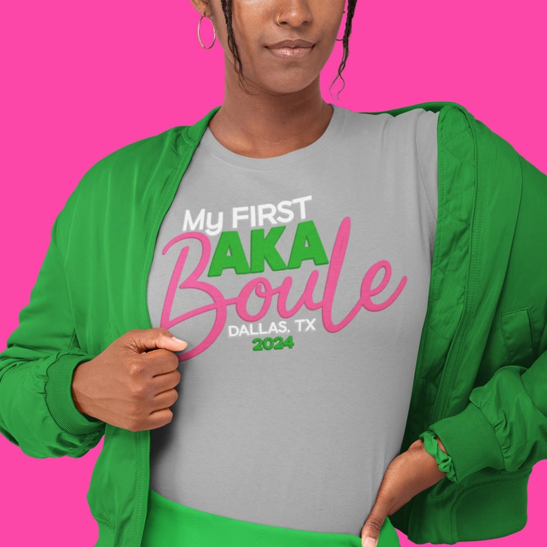 My First AKA Boule Sorority T-shirt Green Pink Dallas Texas Convention ...