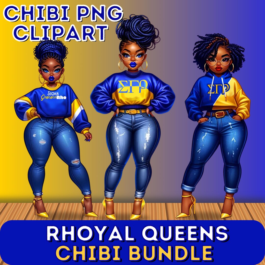 5 Rhoyal Blue Sisterhood Chibi Pngs: Blue and Gold Poodles, Greek ...