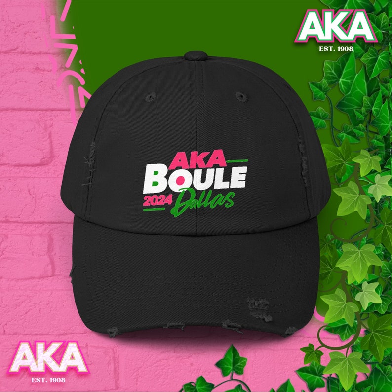Cute Alpha Kappa Alpha Boule Distressed Cap Featuring the Iconic AKA ...