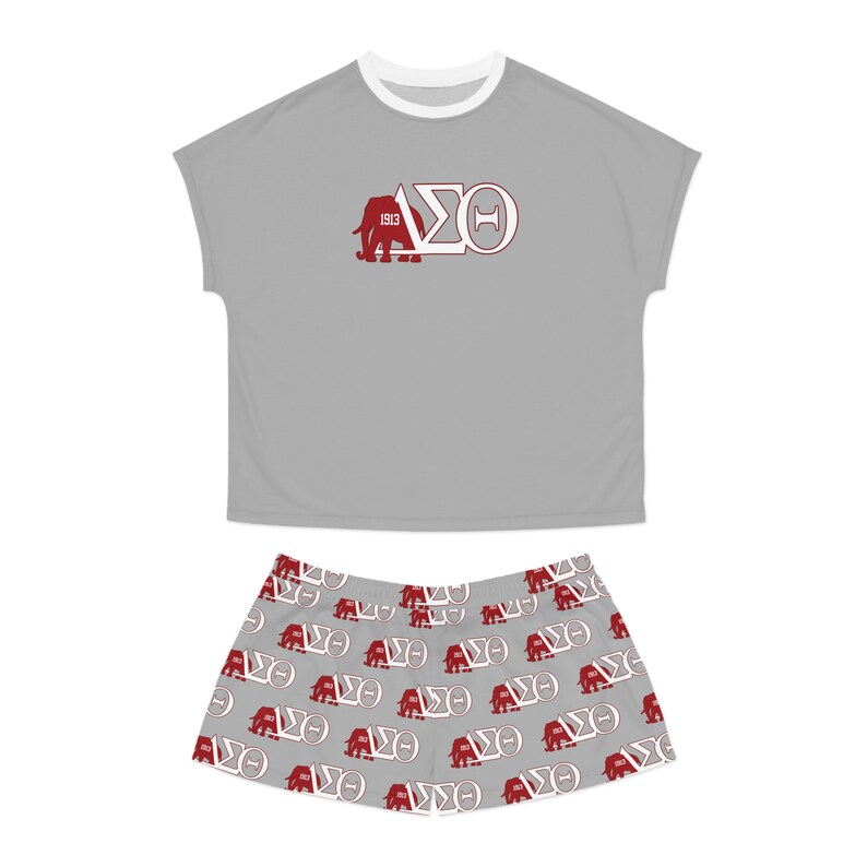 Delta Sigma Theta Short Pajama Set Comfy Lounge Sorority Sleepwear