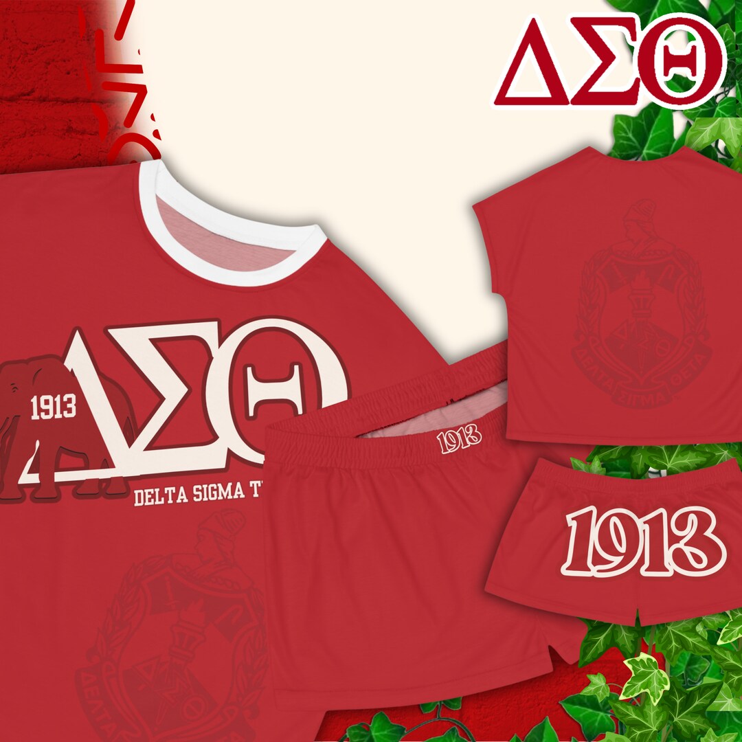 Delta Sigma Theta Short Pajama Set Comfy Lounge Sorority Sleepwear