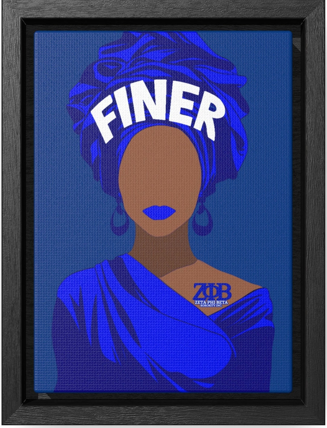 Finer 1920 Gallery Canvas Wraps, Vertical Frame Royal Blue Head Wrap ...