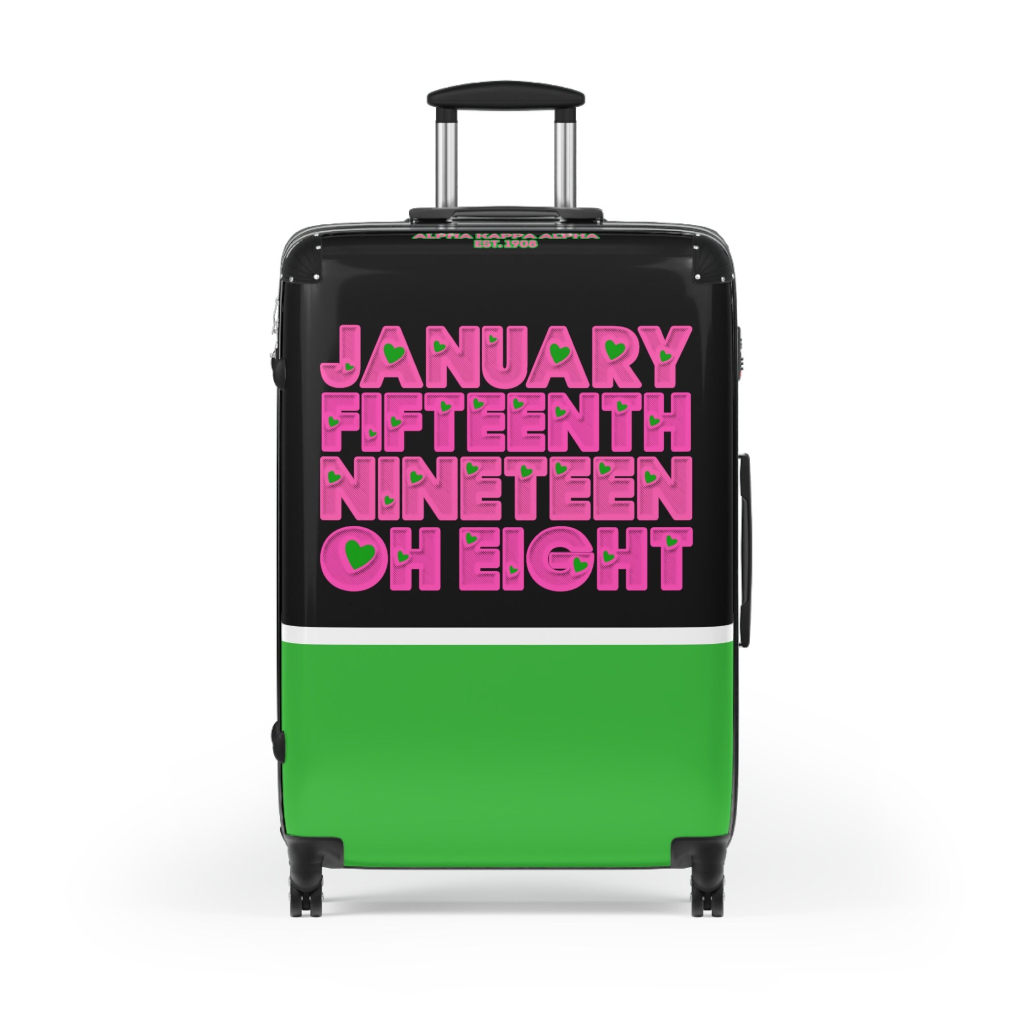 Cute Alpha Kappa Sorority Suitcase AKA Pink and Green Traveling Soror ...