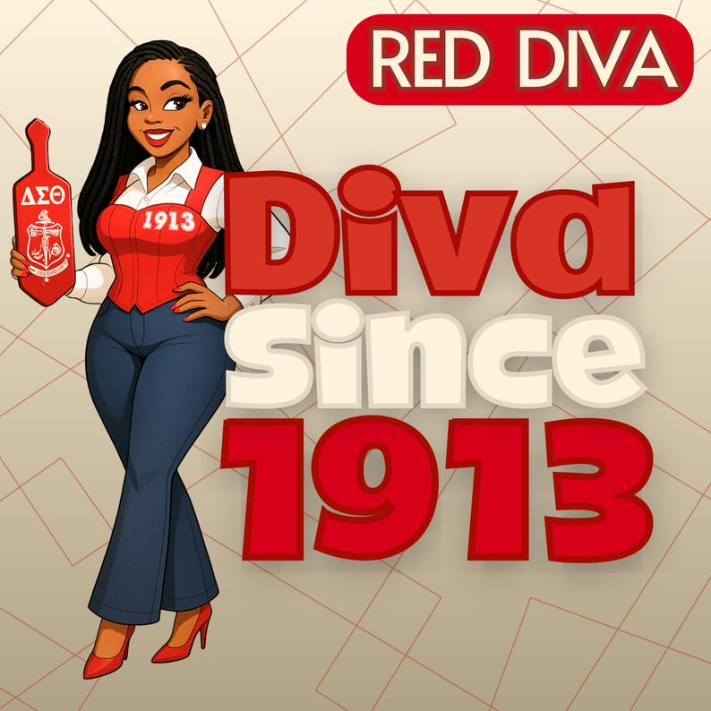 Stylish Sorority Diva Clipart: HBCU Greek Life PNG JPG (digital ...