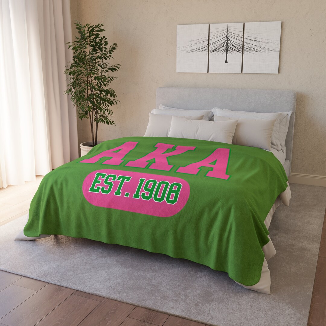 Alpha Kappa Alpha Sherpa Blanket Sorority Collectors Gift in Pink ...