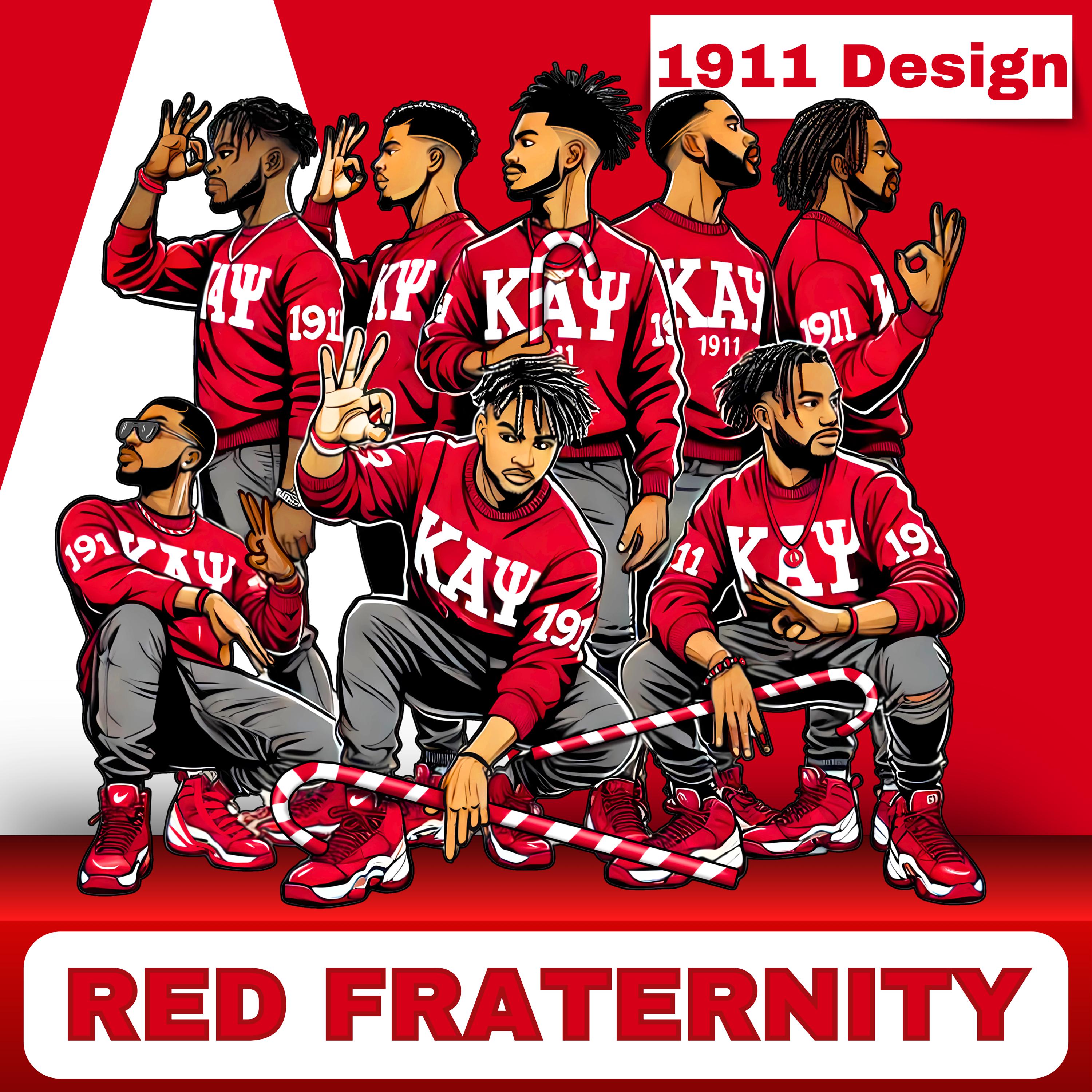 Crimson Red Fraternity 1911 Clipart: HBCU Brotherhood PNG JPG (digital ...