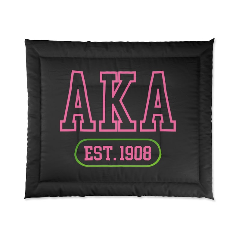 Alpha Kappa Alpha Sorority Comforter Set Pink & Green Bedroom Decor ...