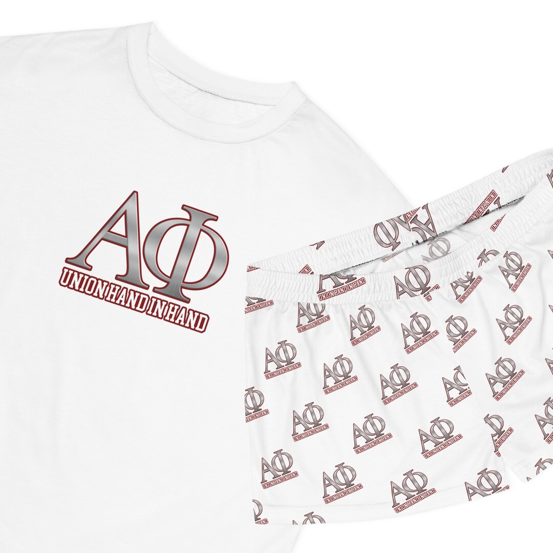 Alpha Phi Themed Pajama Set Custom Greek Letters Apparel for Big Little ...