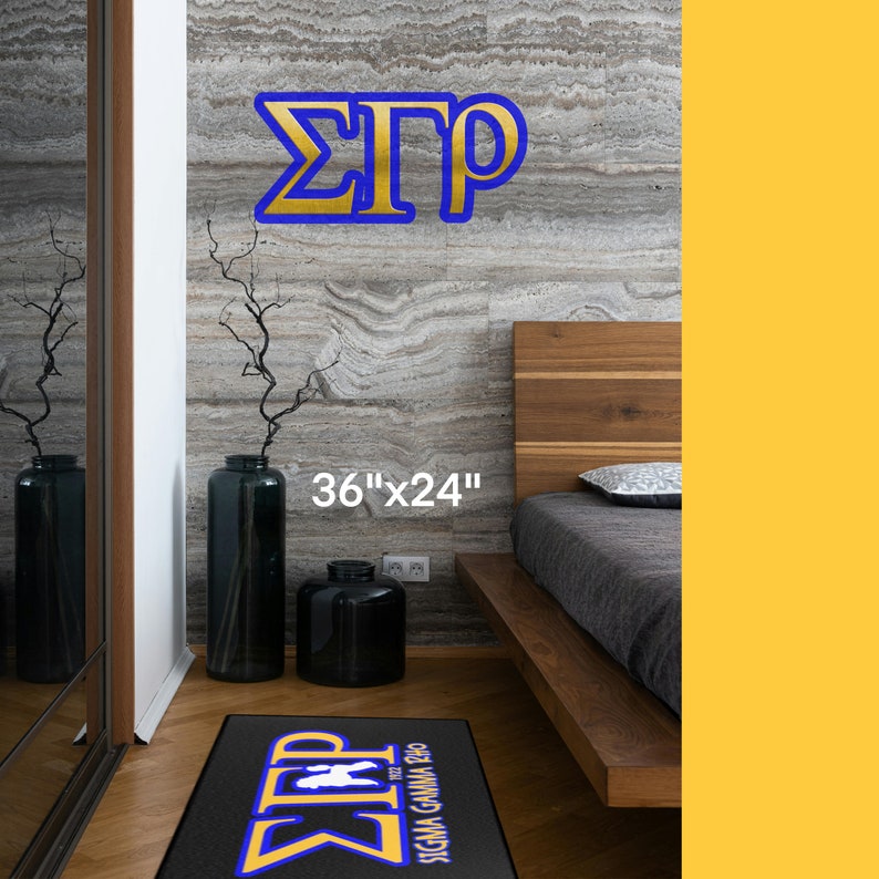 Sgrho Area Rug Multiple Size, Customized Greek Letters Design for ...