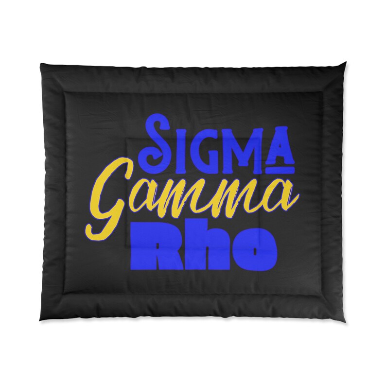 Sgrho Cozy Comforter Greek Letters for Black Sorority, Blue & Gold 1922 ...