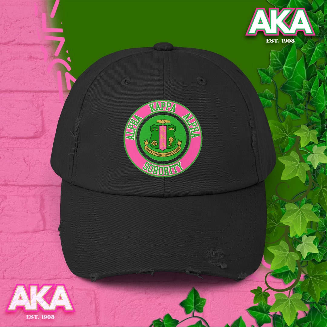 Vintage AKA 1908 Sorority Cap Distressed Greek Letter Design Durable ...