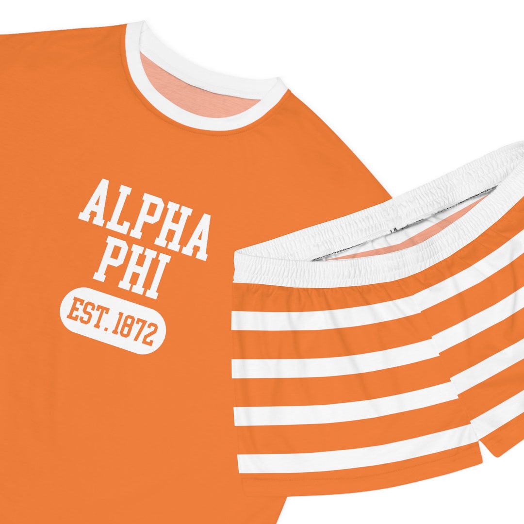 Alpha Phi Themed Pajama Set Custom Greek Letters Apparel for Big Little ...