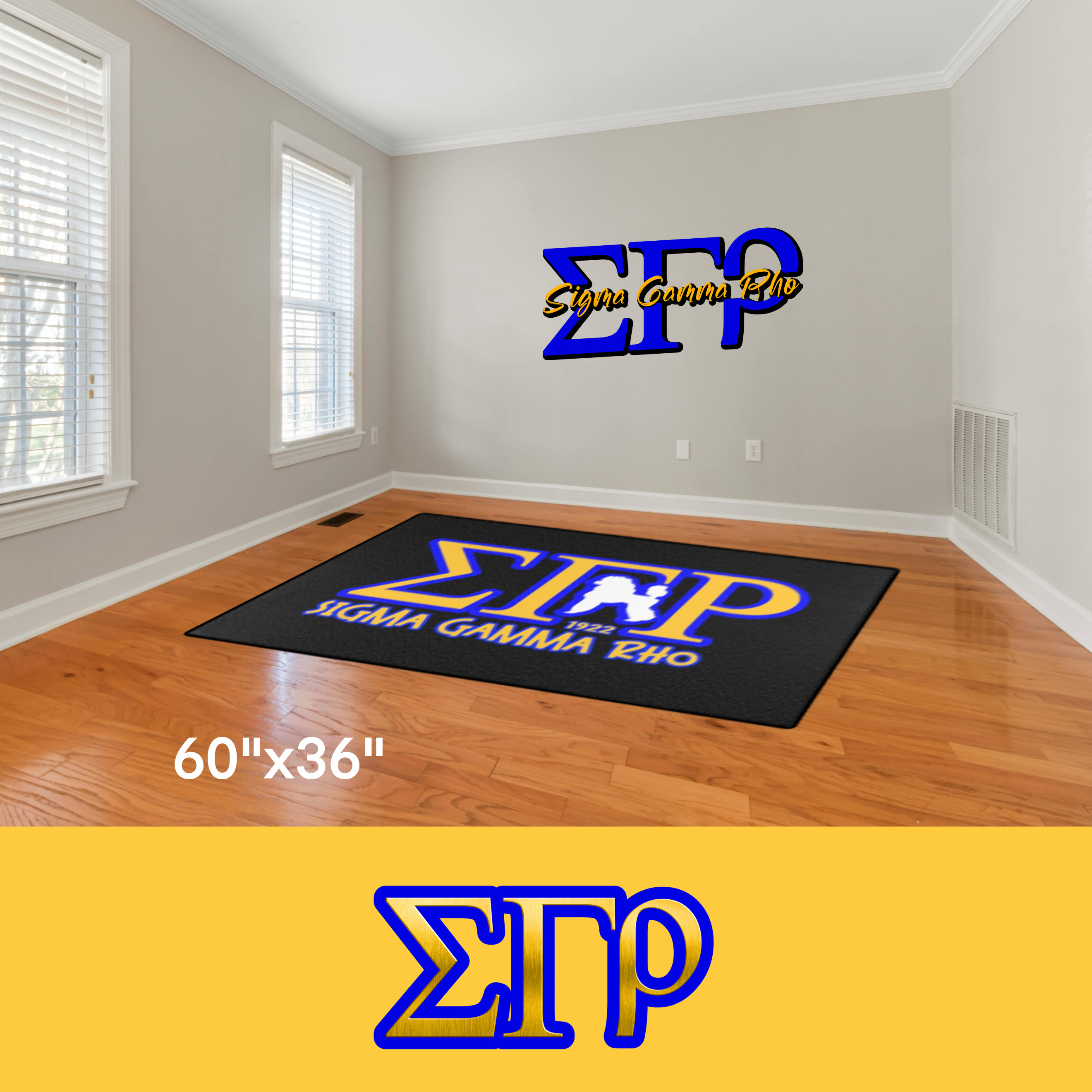 Sgrho Area Rug Multiple Size, Customized Greek Letters Design for ...