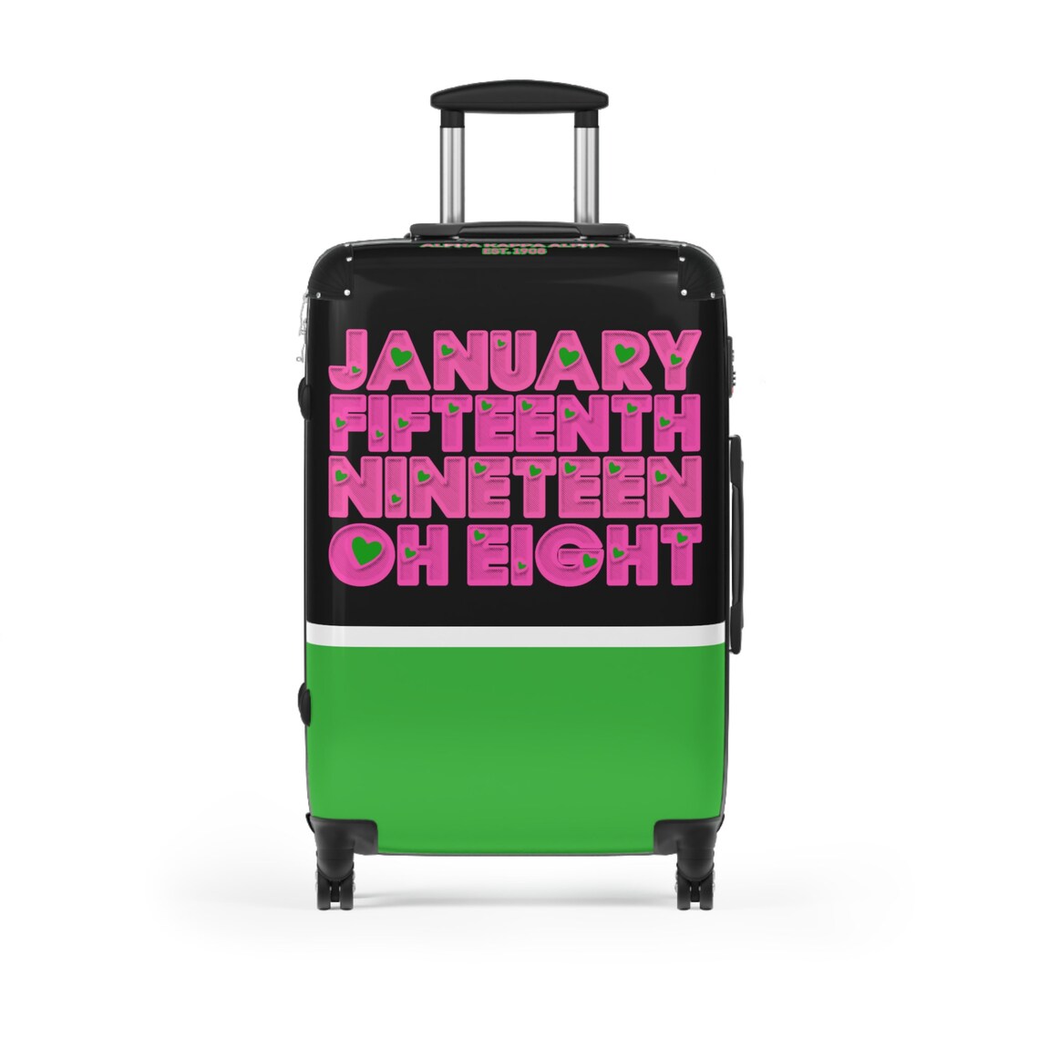 Cute Alpha Kappa Sorority Suitcase AKA Pink and Green Traveling Soror ...