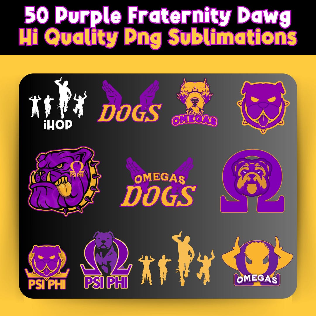 50 Purple Fraternity Dawg PNG and JPG Bundle – High Quality Files ...