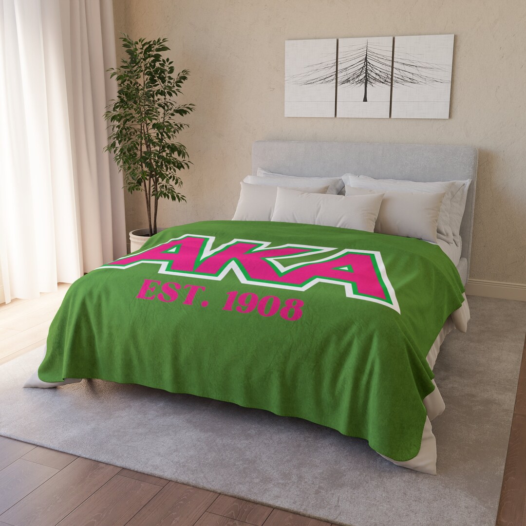 Alpha Kappa Alpha Sherpa Blanket Sorority Collectors Gift in Pink ...