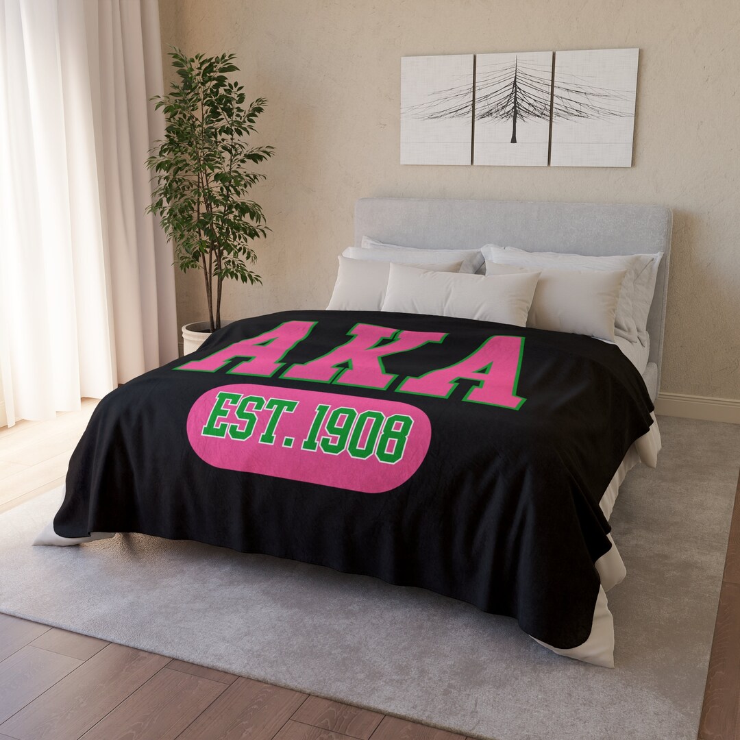AKA Sherpa Blanket Sorority Collectors Gift in Pink & Green, 1908 ...