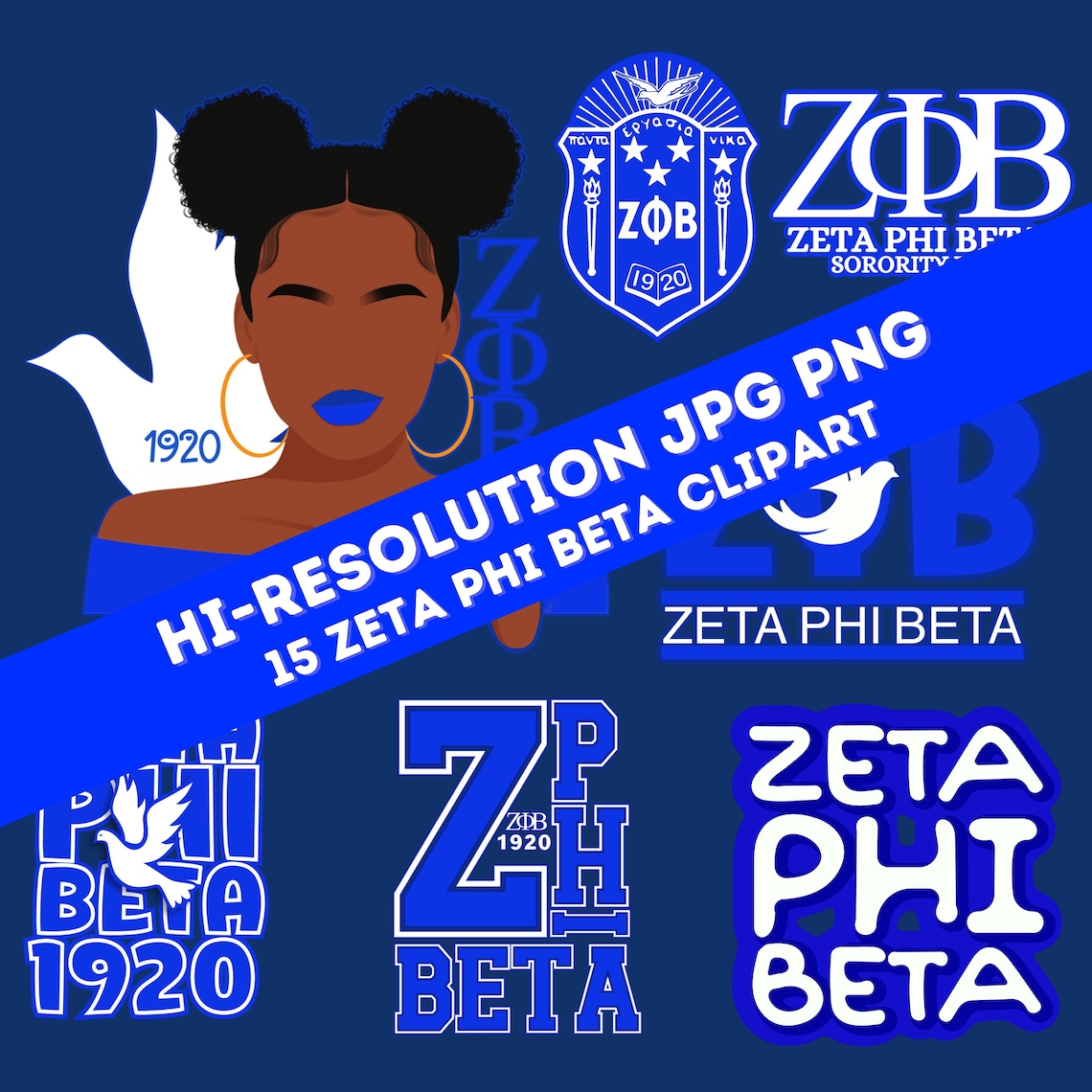 Zeta Phi Beta Sorority SVG PNG JPG 15 Original Files of Zeta Greek ...