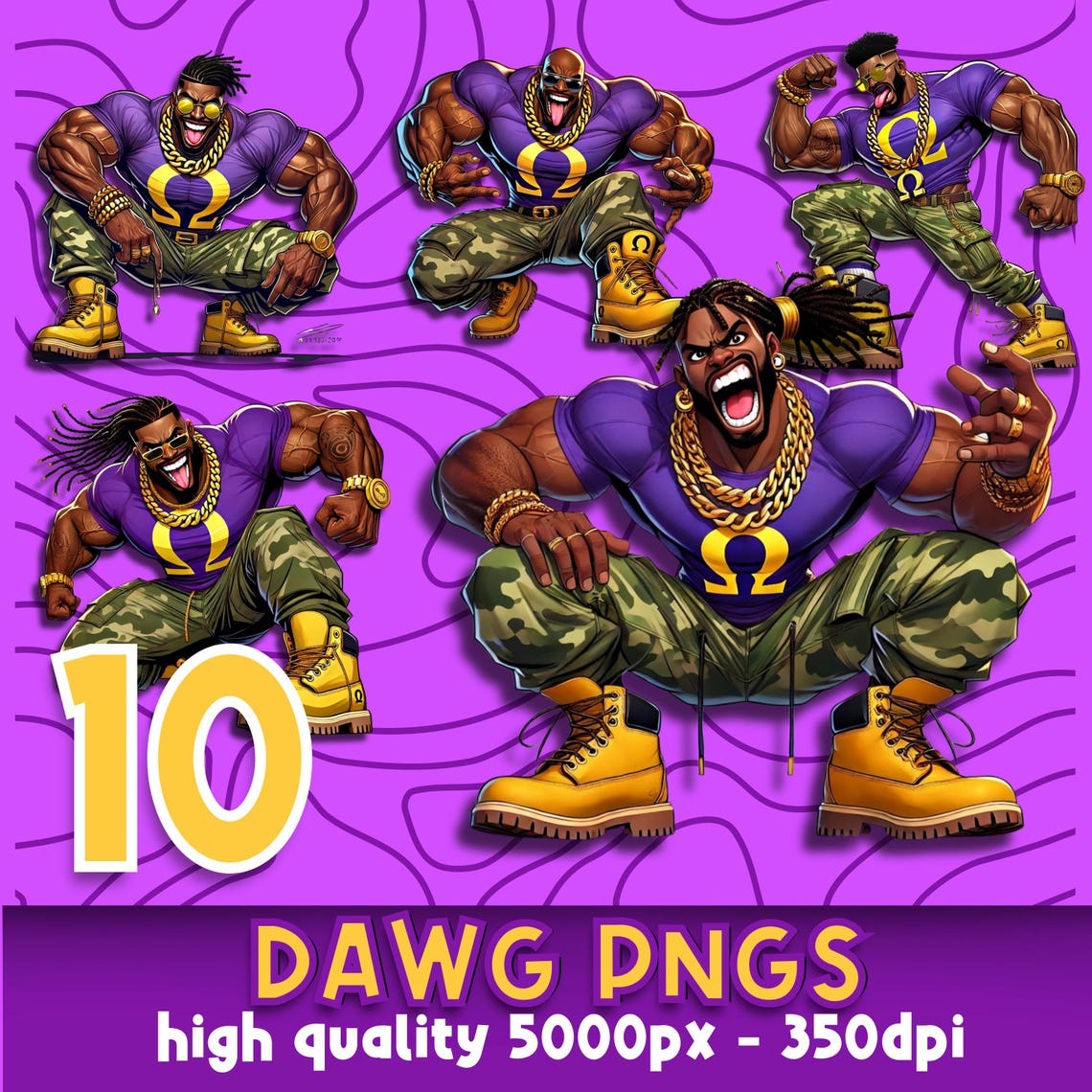 10 Dawg Big Bruhz PNG and JPG Bundle – 5000px, 349dpi Hi-res Files ...