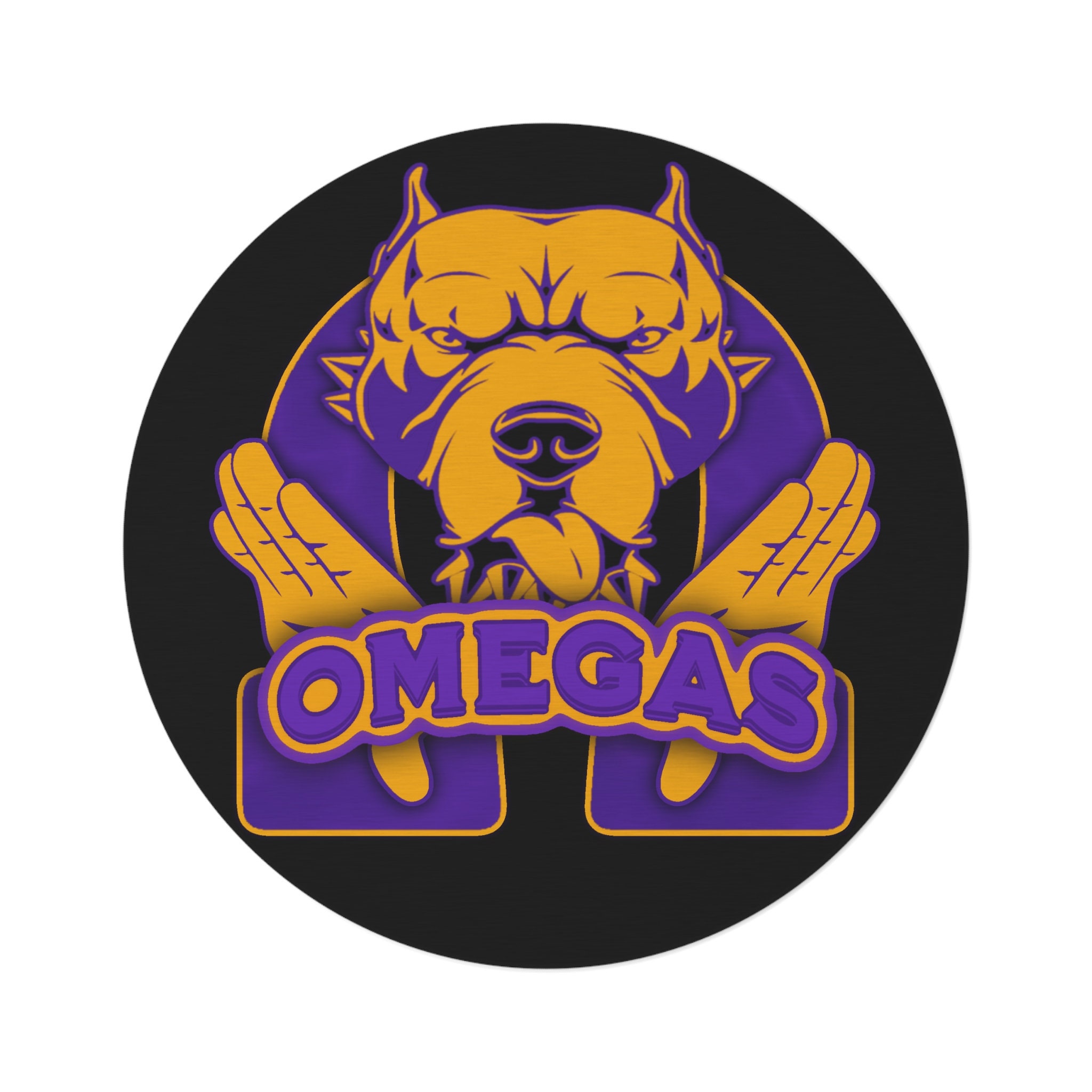 Que Dogs Area Rug Omega Dog Fraternity Dorm Decor Royal Purple and Gold ...