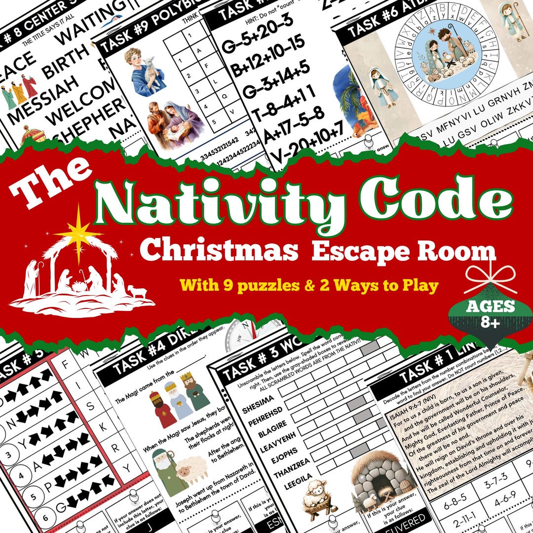 Nativity Escape Room Kit: Christmas Printable Game (PDF), Bible Theme ...