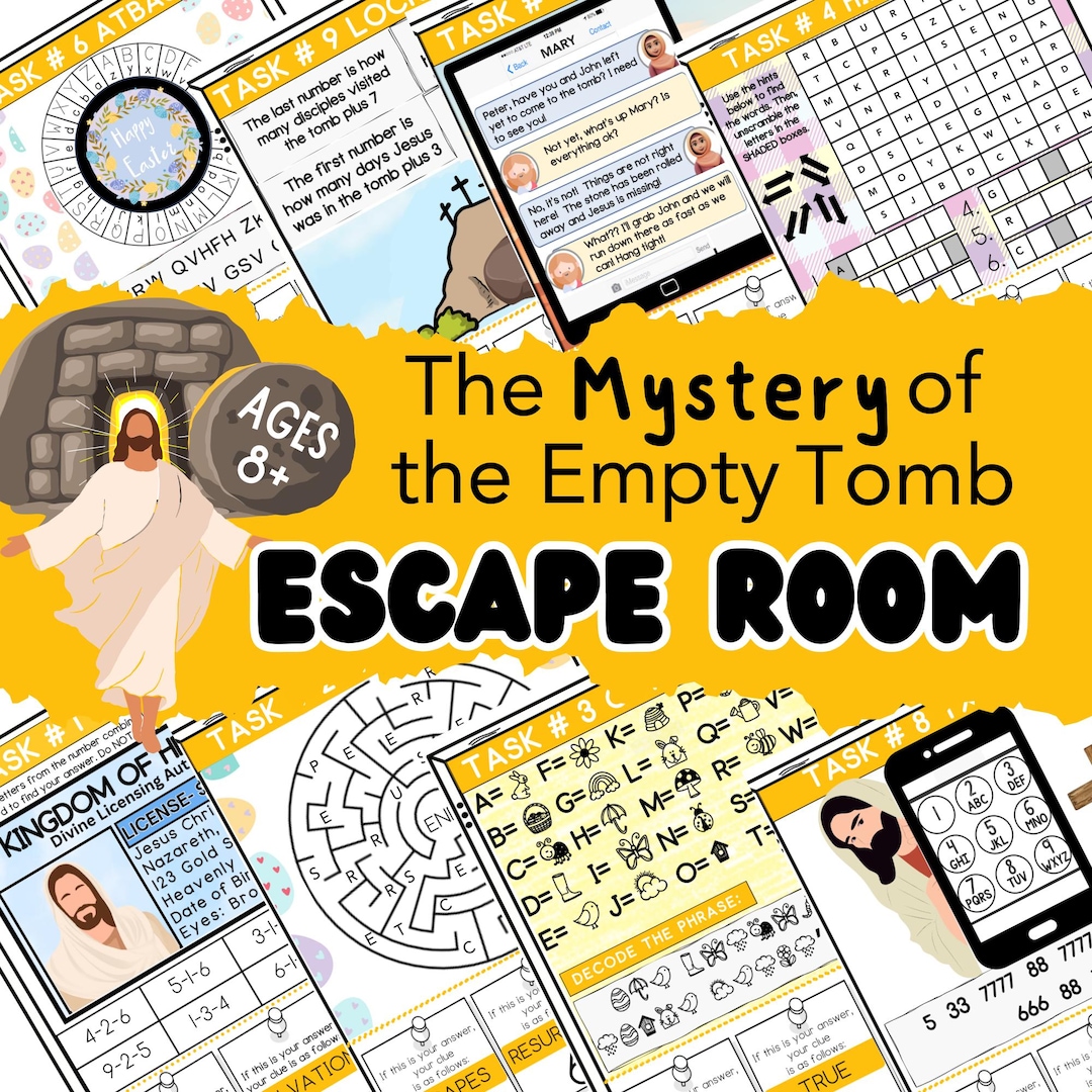 Easter Escape Room for Kids Printable Party Game Kids Bible Escape Room ...