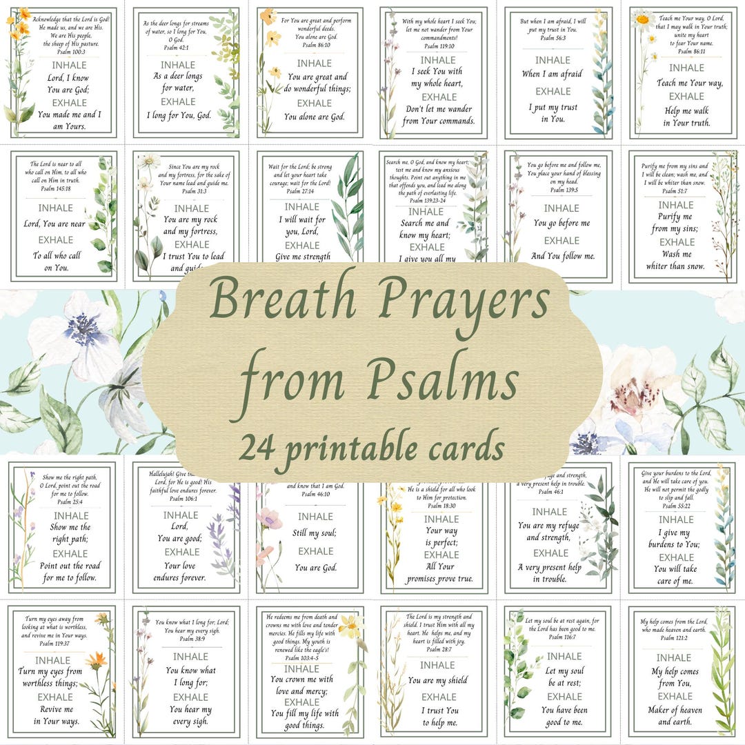 Wildflower Psalms Prayer Cards: Christian Mindfulness Gift (digital ...