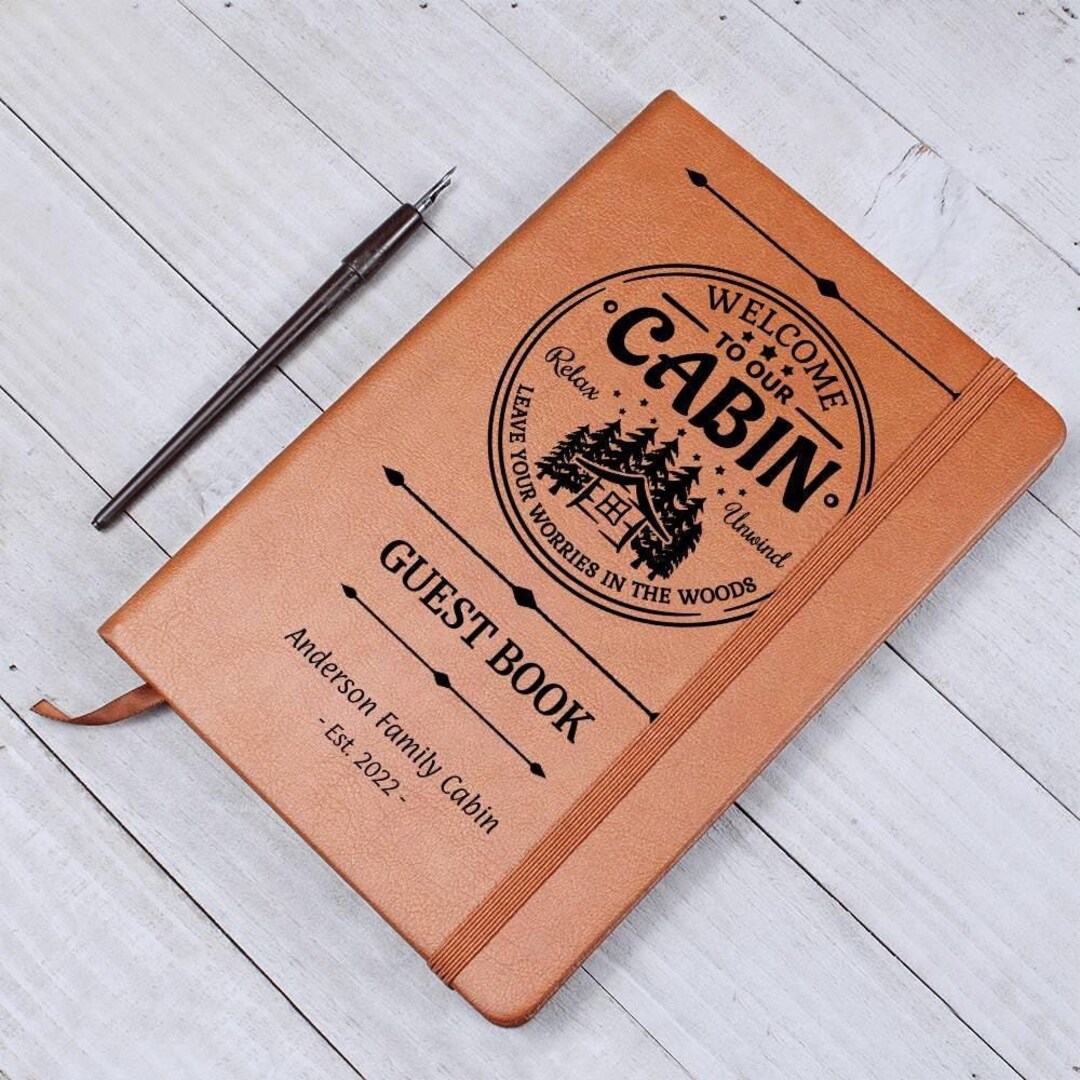 Personalized Cabin Guest Book Cabin Memories Rustic Guest Book Nature ...