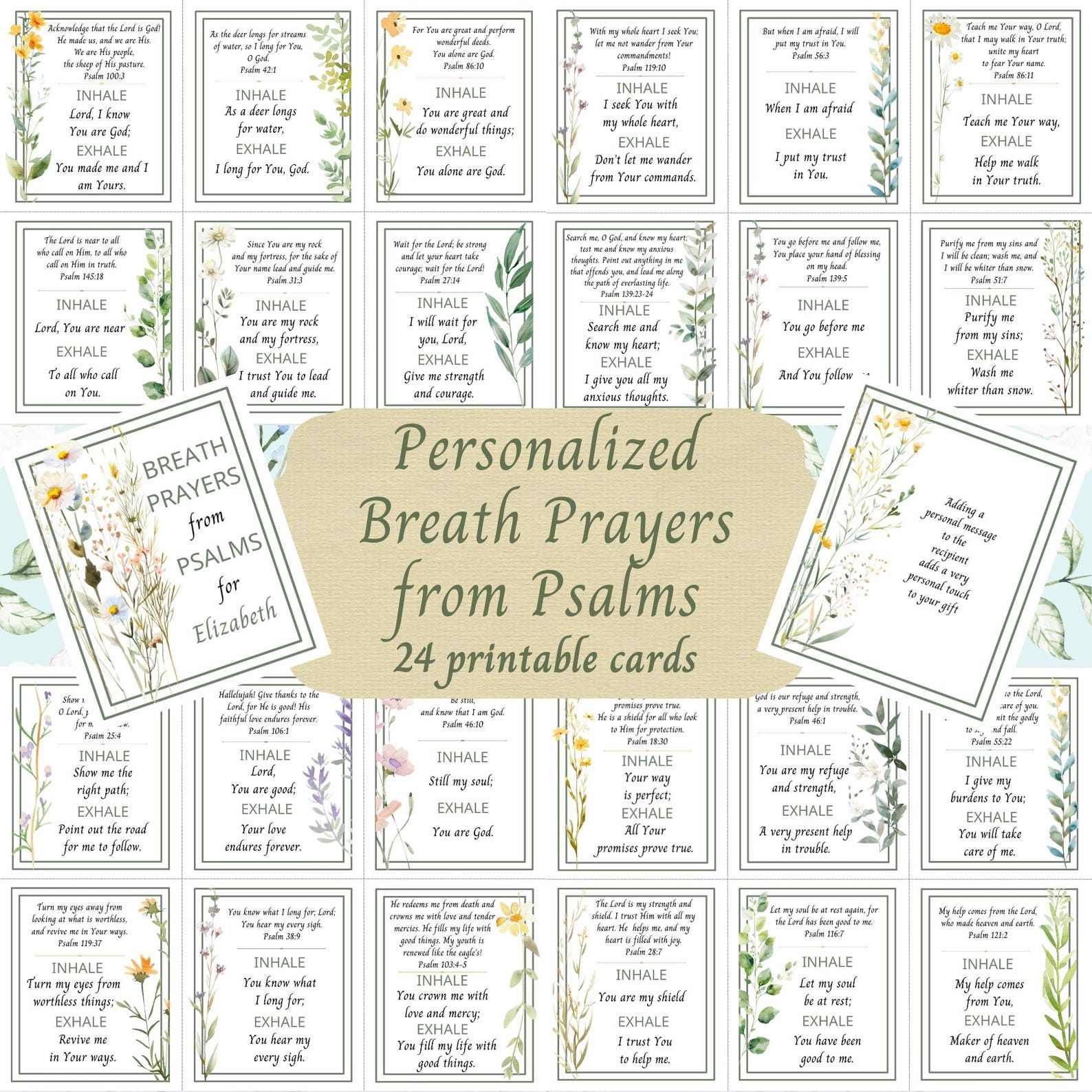 Personalized Breath Prayer Scripture Cards Personalized Printable ...