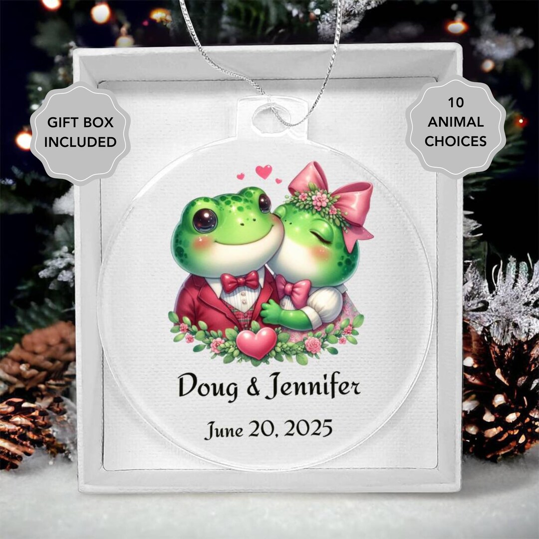 Cute Frog Couple Personalized Love Ornament Cute Couples Ornament Cute ...