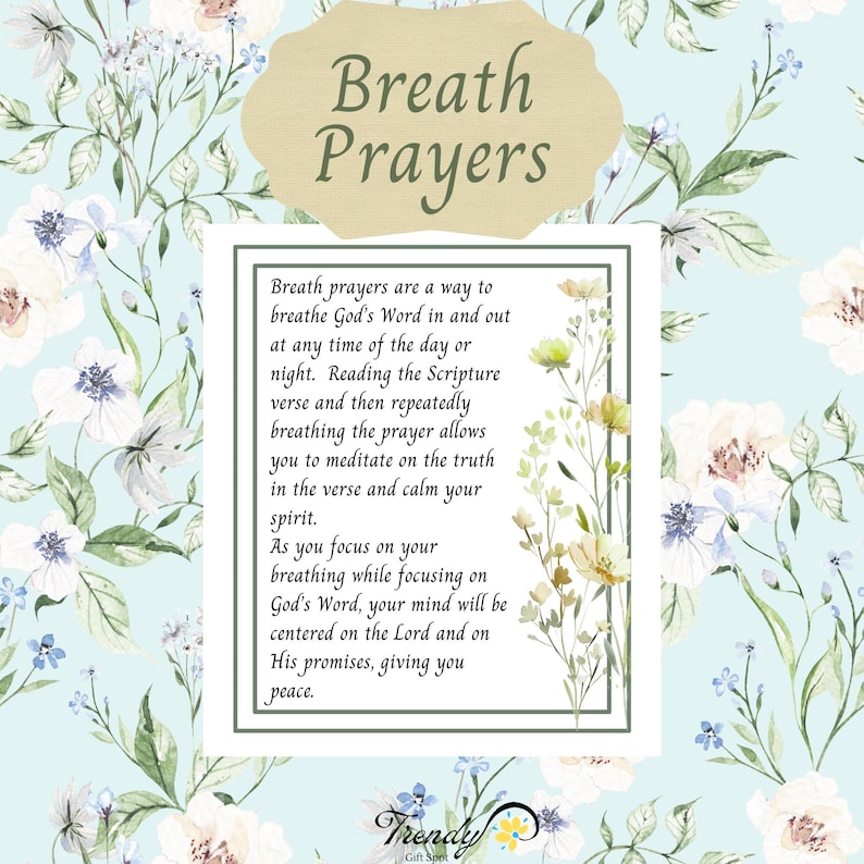 Christian Women Ministry Printable Prayer Cards Breath Prayer Christian ...