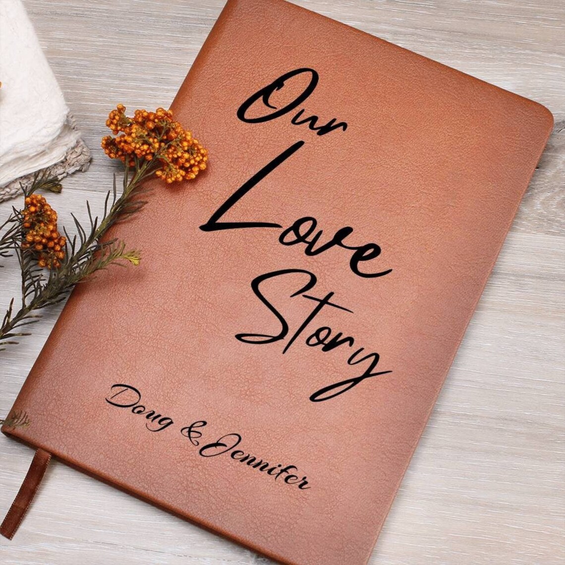 Our Love Story Custom Couples Notebook Personalized Wedding Engagement ...