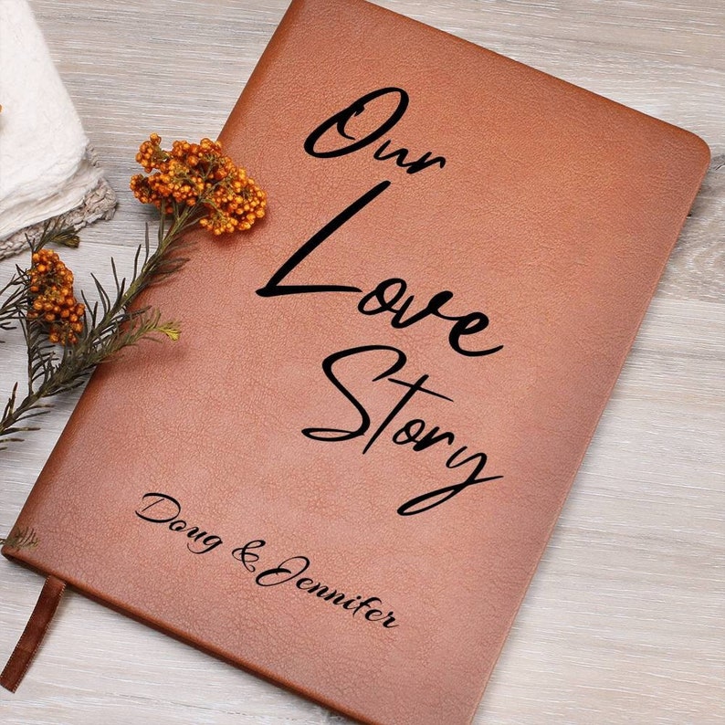 Our Love Story Custom Couples Notebook Personalized Wedding Engagement ...
