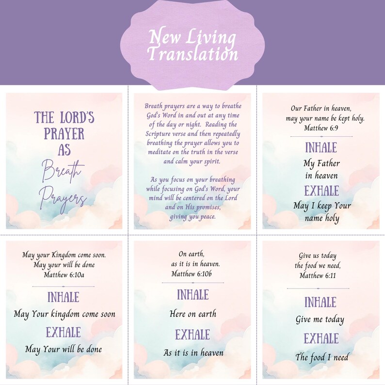 Lord's Prayer Scripture Cards: Christian Breath Prayers (digital ...