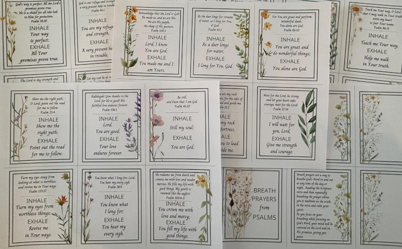 Wildflower Psalms Prayer Cards: Christian Mindfulness Gift (digital ...