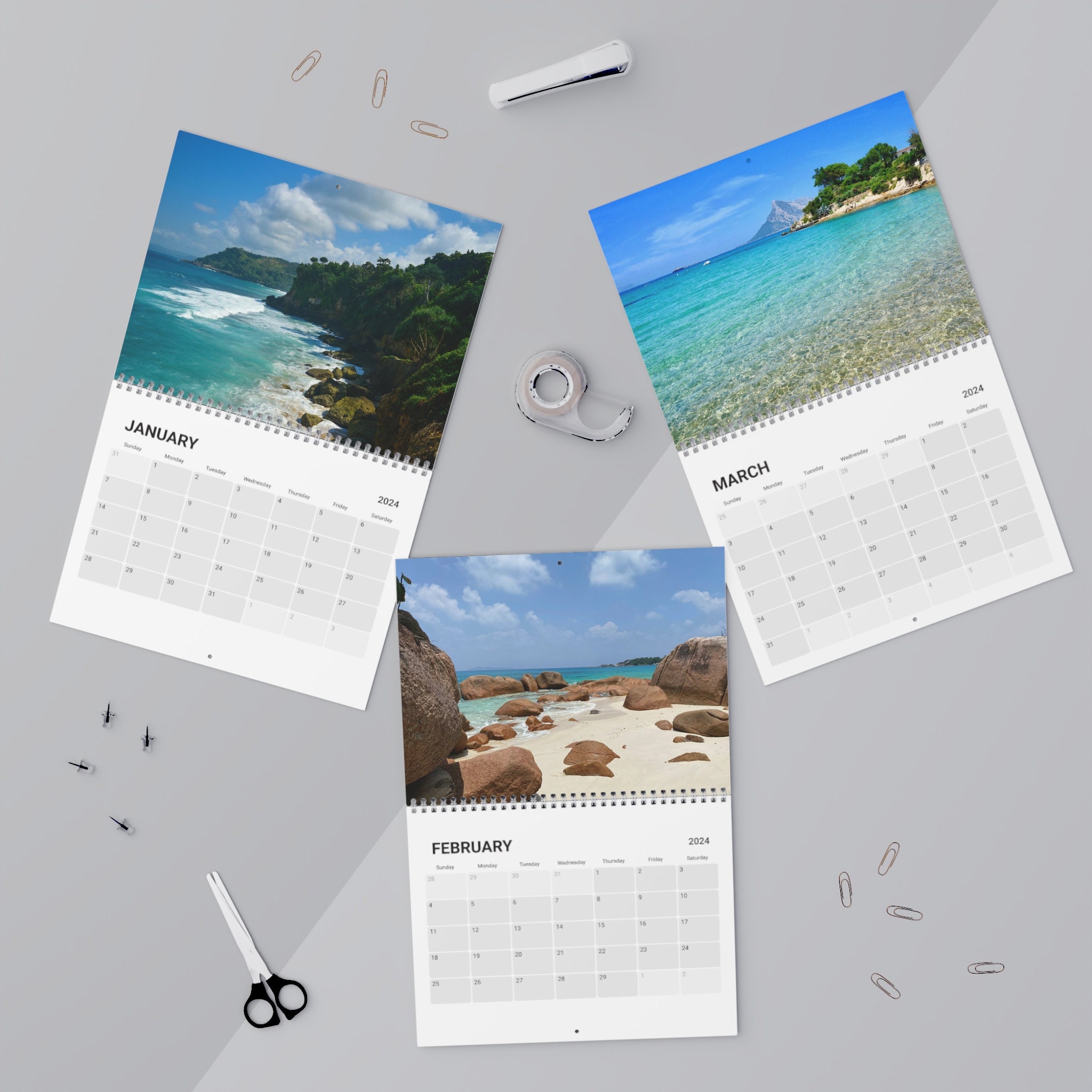 2024 Calendar : Beaches - Etsy